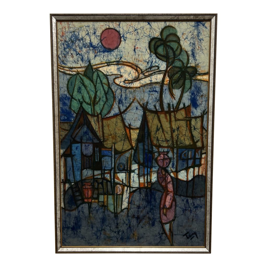 Master Chuah Thean Teng Custom Framed Batik Painting - Design Plus Gallery