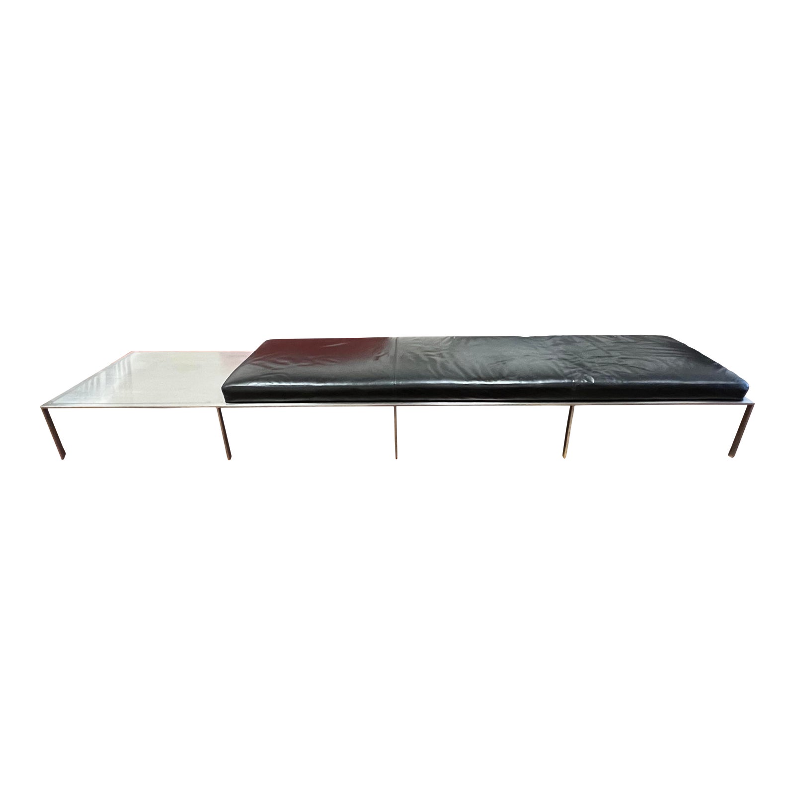 Kroll Furniture Stainless Steel + Leather Extra Long Bench. Original ...