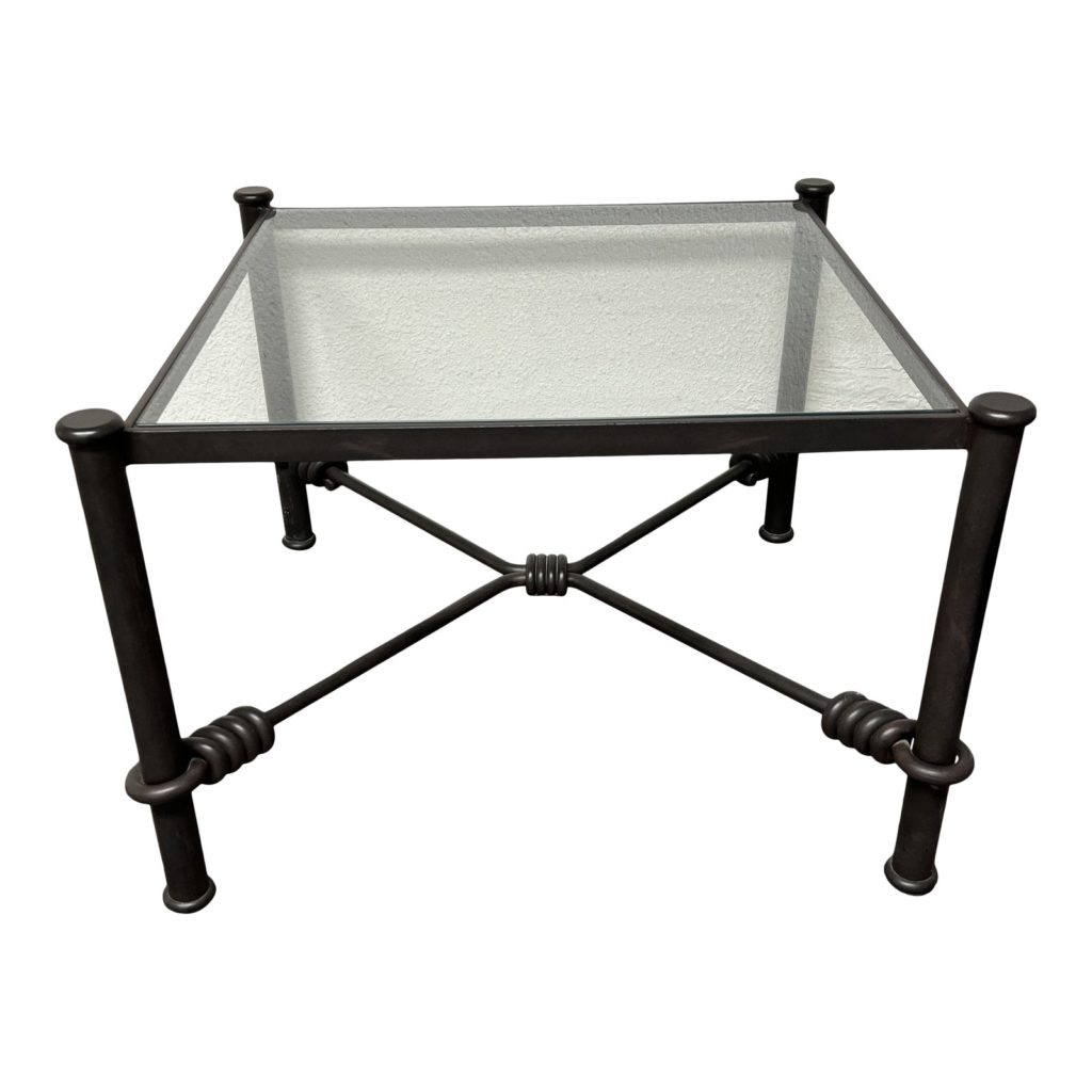 Contemporary Metal + Glass Side Table - Design Plus Gallery