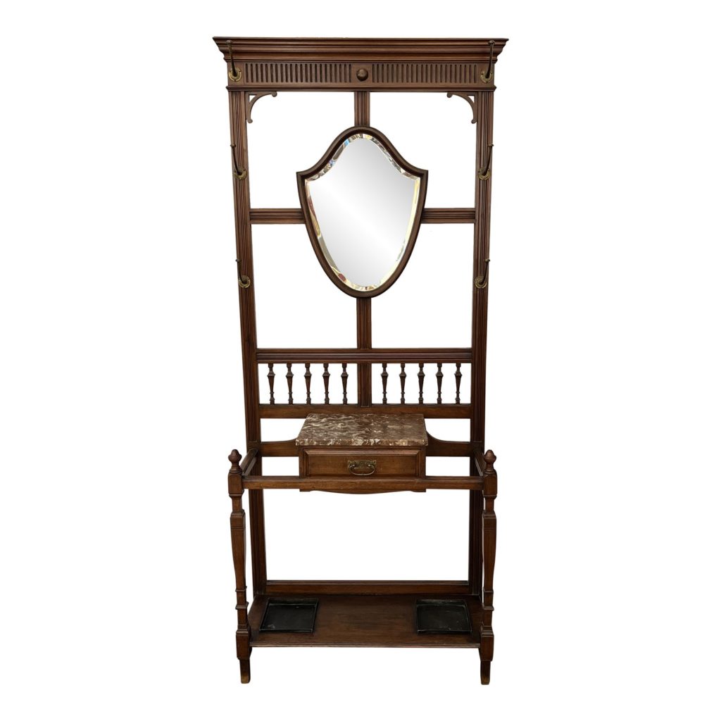 Antique Edwardian Mirrored Hall Stand - Design Plus Gallery