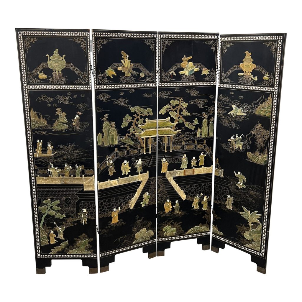 Vintage Asian Four-Panel Coromandel Screen - Design Plus Gallery
