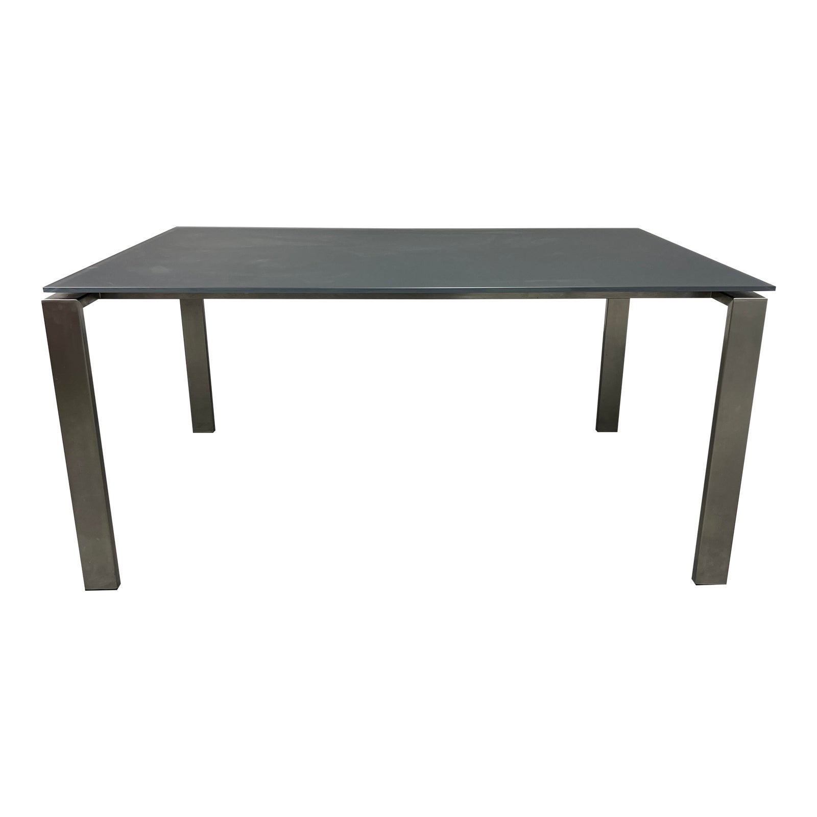 Room & Board Rand Grey Glass + Stainless Steel Table. Original Price ...