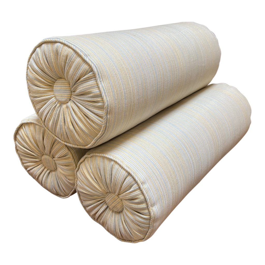Contemporary Custom Button Tufted Bolster Pillows- Set of 3 | Design ...