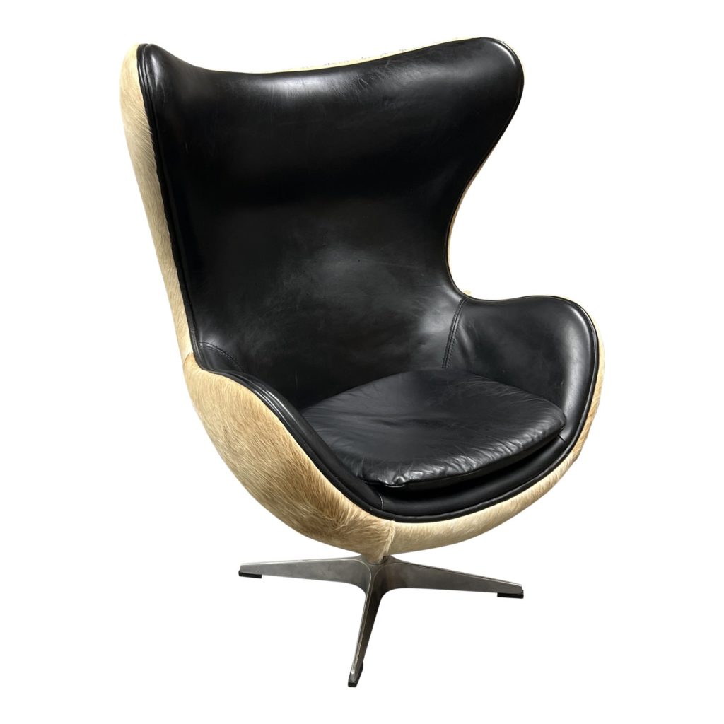 Restoration Hardware 1950's Copenhagen Hair-On-Hide Egg Chair. Original ...