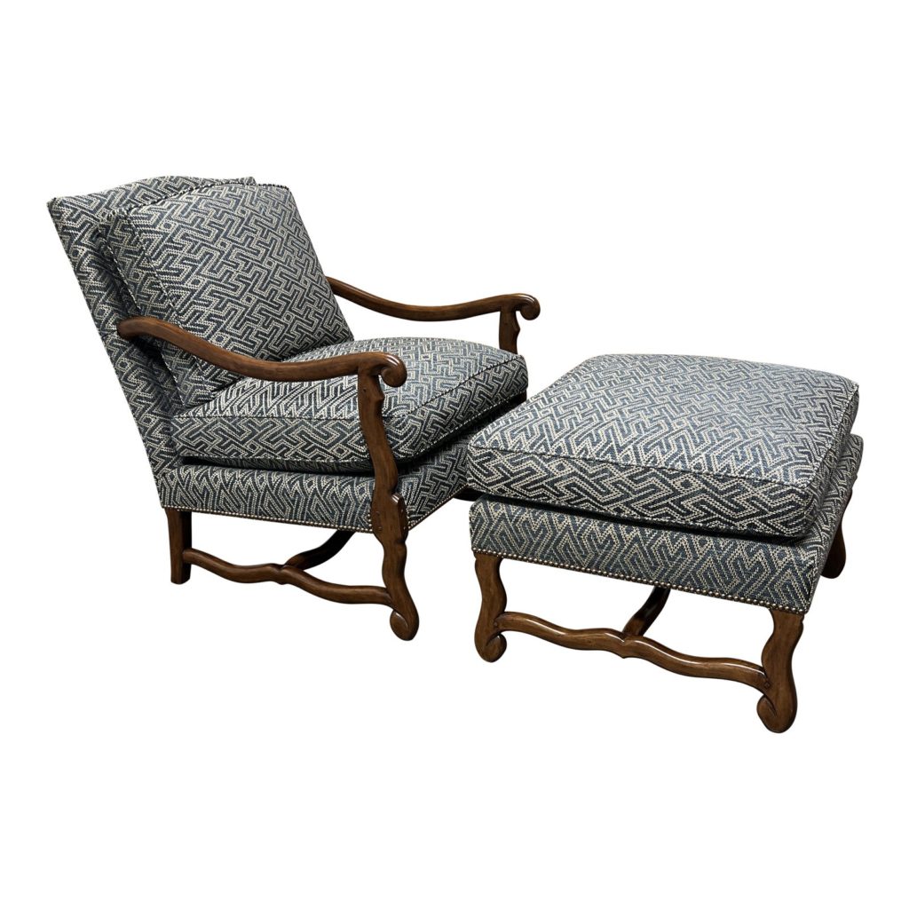 Minton-Spidell Louis XIII Muttonbone Lounge Chair + Ottoman - Design ...