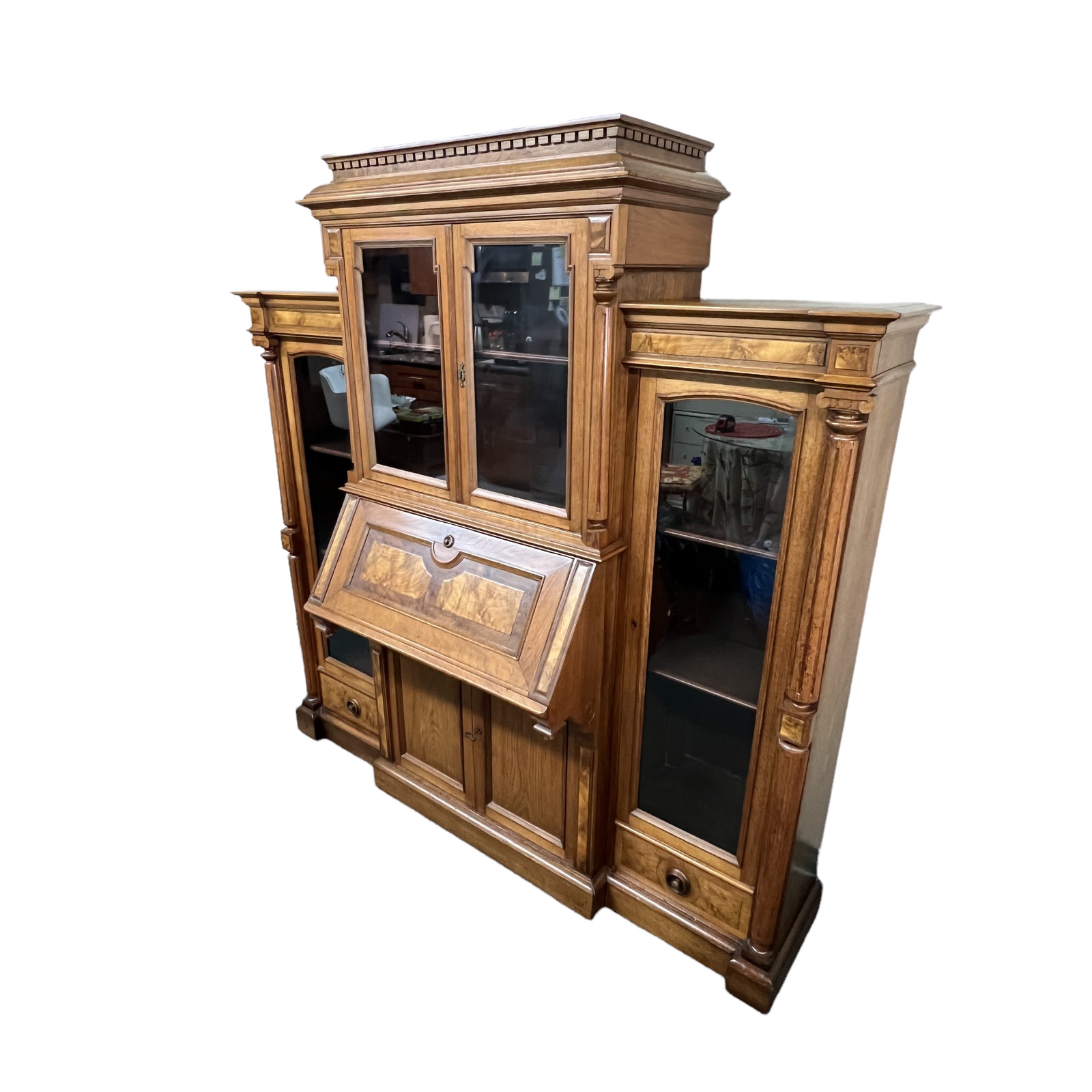 Victorian Antique Secretary + Double Side by Side Cabinet - Design Plus ...