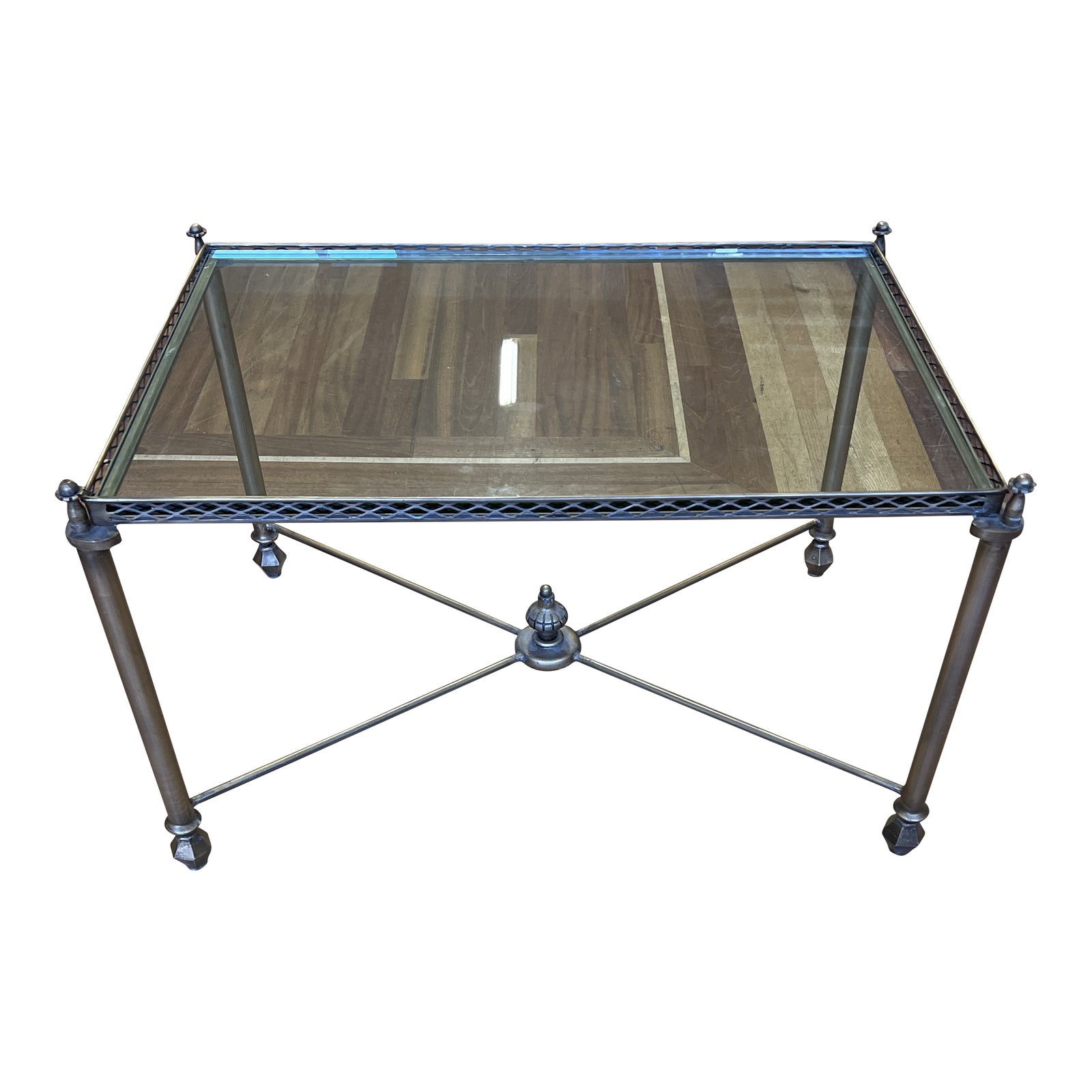 custom-design-metal-frame-glass-top-coffee-table-5313 - Design Plus Gallery