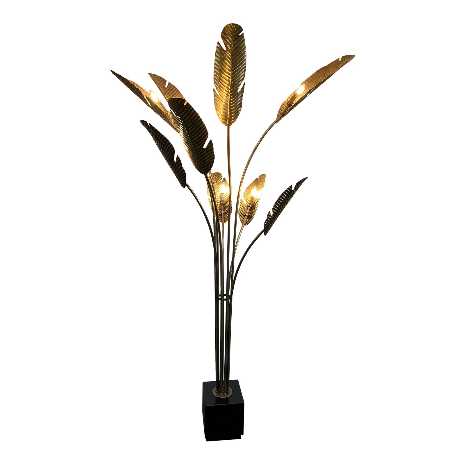 Brass palm floor lamp store