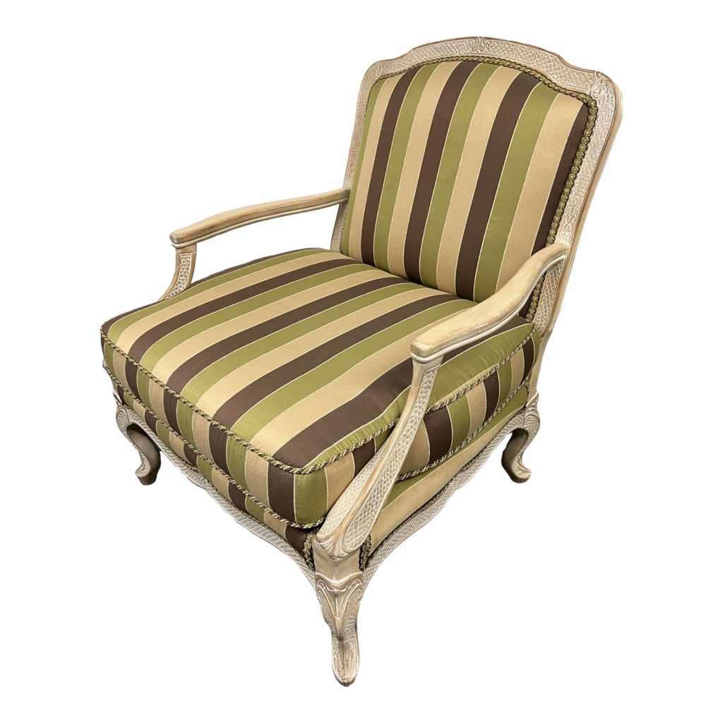 Custom Stripe Bergere Arm Chair - Design Plus Gallery