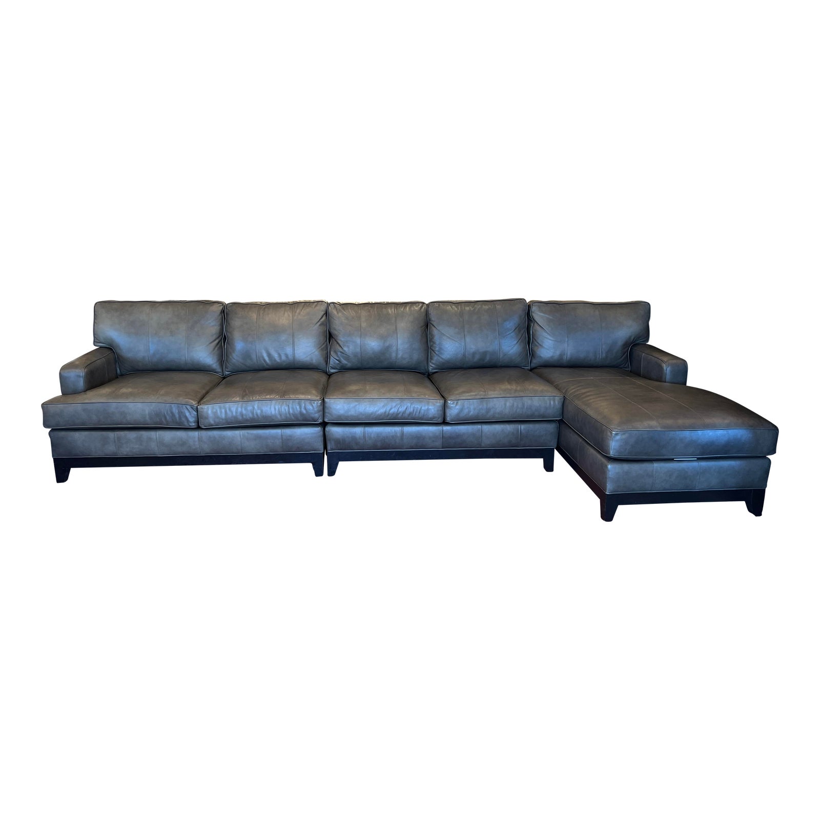 Ethan Allen Arcata Three Piece Leather Sectional. Original Price 6 500 Design Plus Gallery
