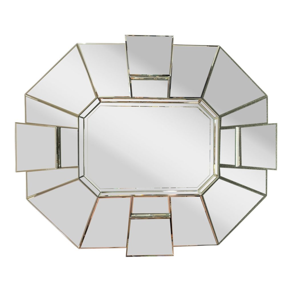 Custom Art Deco Style Emerald Shape Wall Mirror - Design Plus Gallery