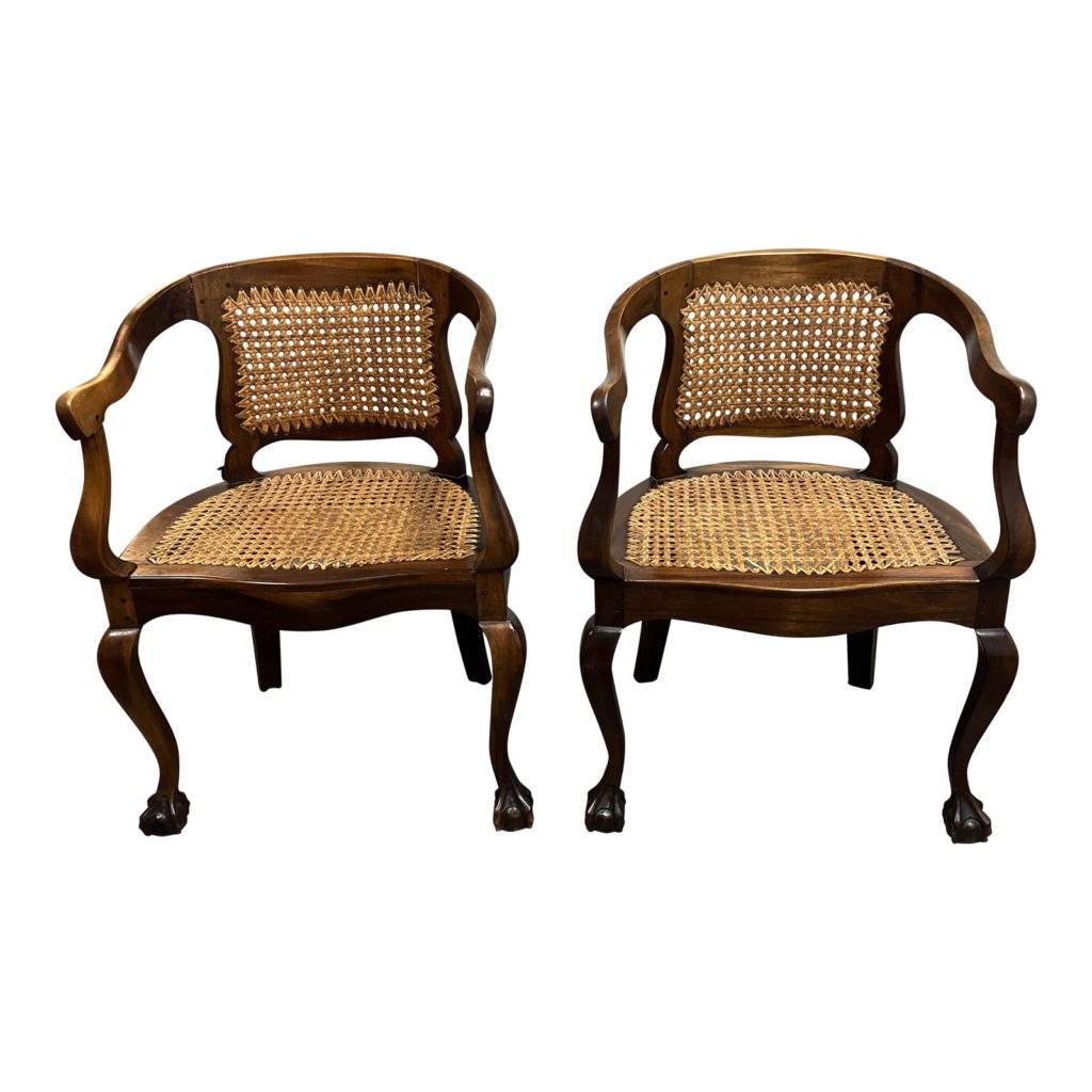 Vintage Dutch Colonial Arm Chairs - Set of 2 - Design Plus Gallery