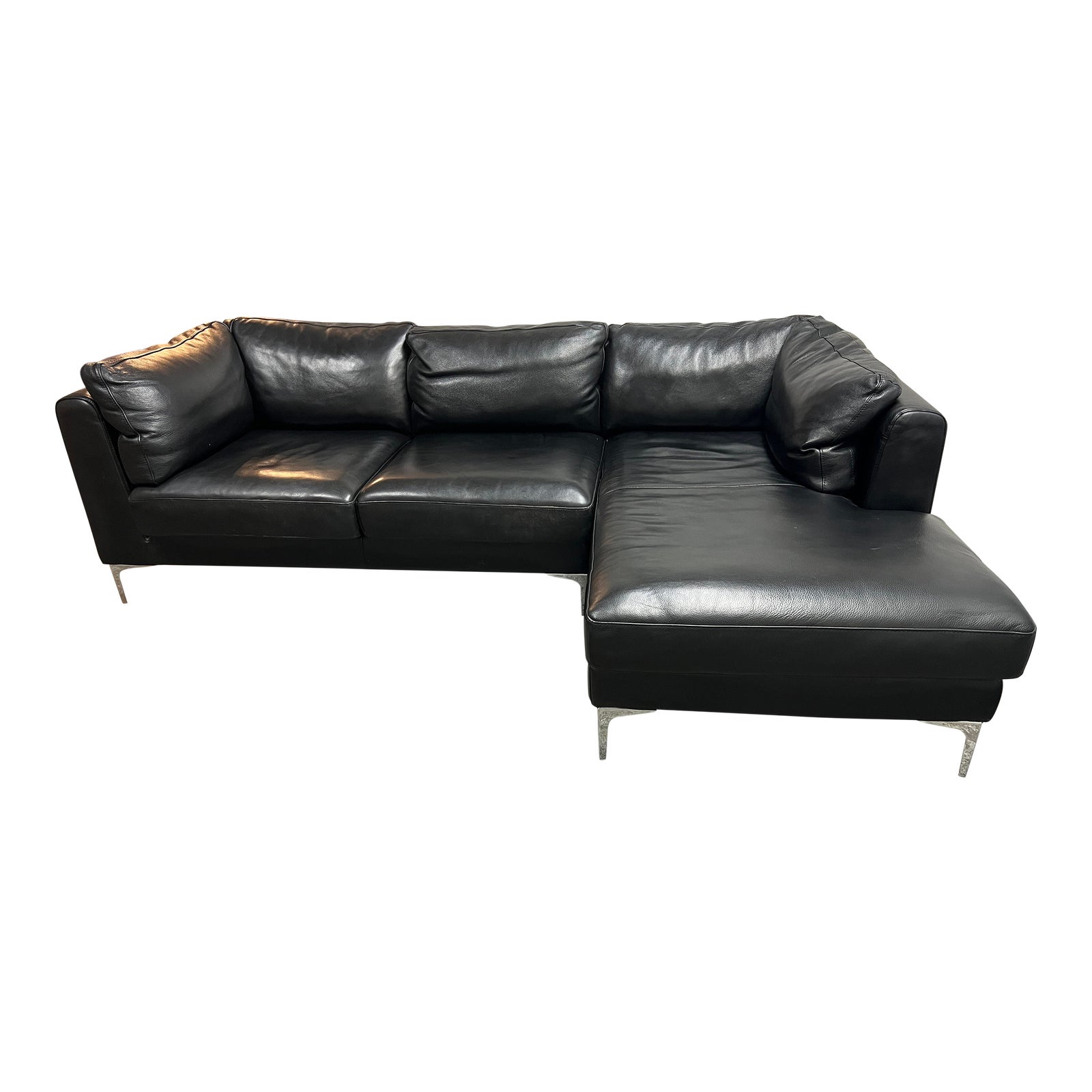 Albert modern bonded leather sectional with right chaise store