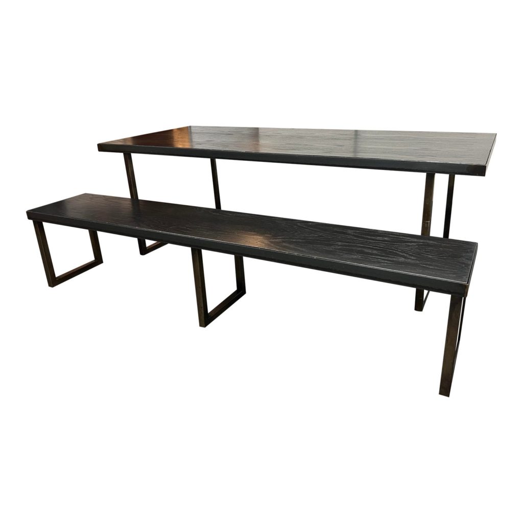 Custom Design Black Finish + Metal Base + Wrap Table - Design Plus Gallery