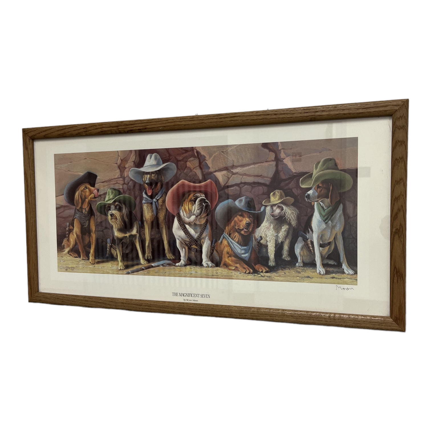 Custom Framed Bryan Moon Magnificent Seven + Signed - Design Plus Gallery
