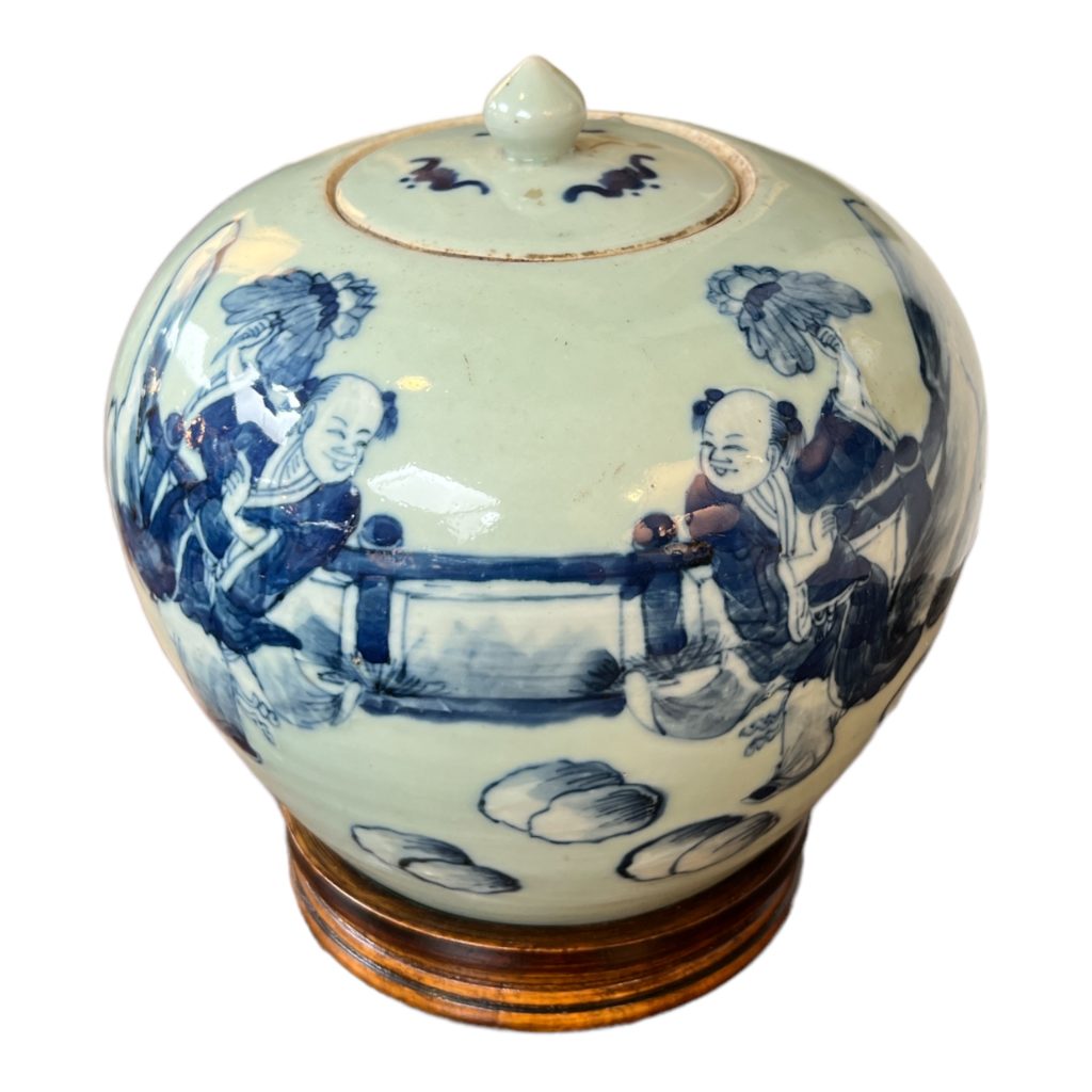 Antique Chinese Ginger Jar + Stand - Design Plus Gallery