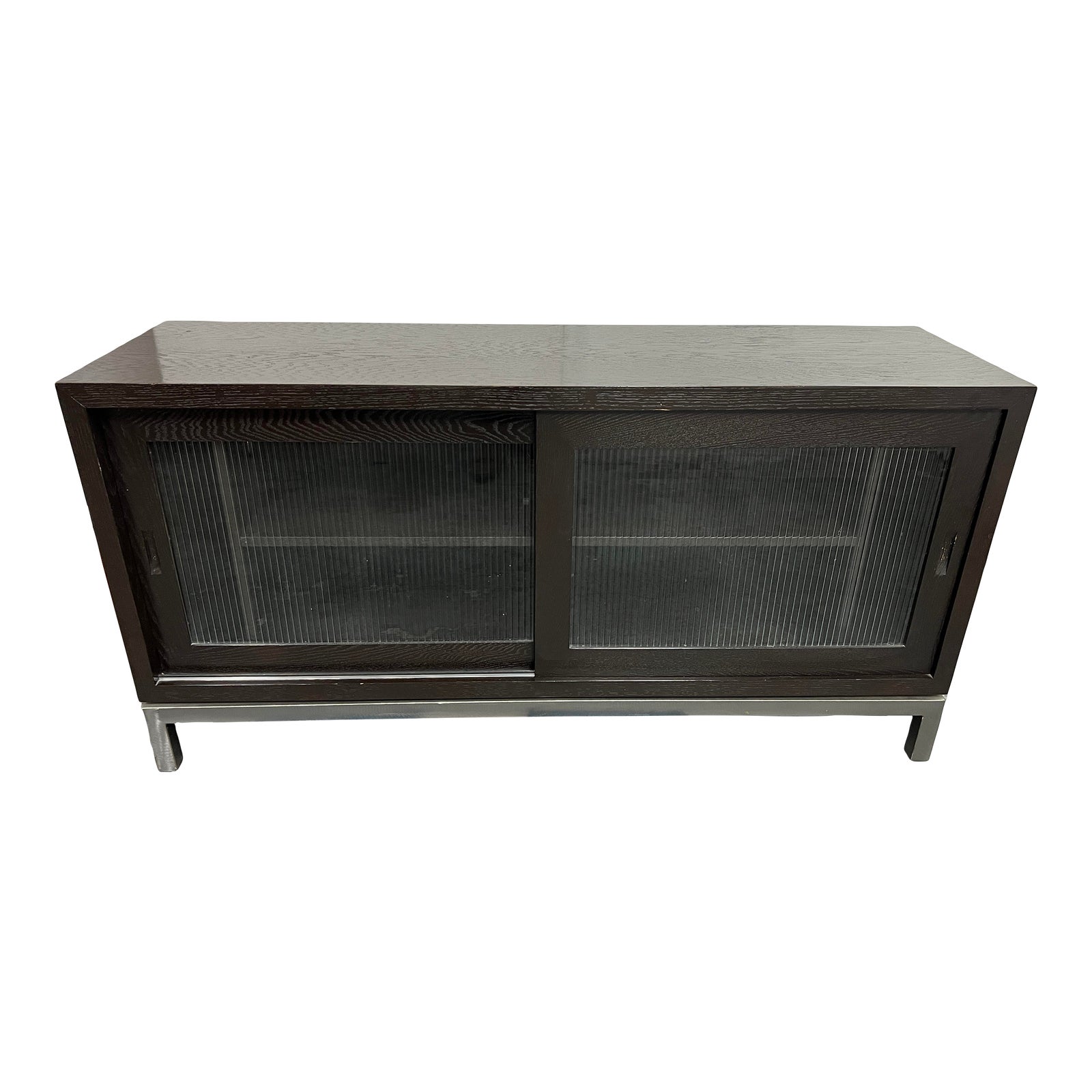 Mid-Century Style Two-Door Wood Media Cabinet - Design Plus Gallery