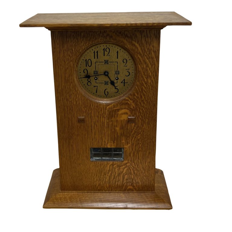 Stickley Furniture Prairie-Style Oak Mantel Clock - Design Plus Gallery