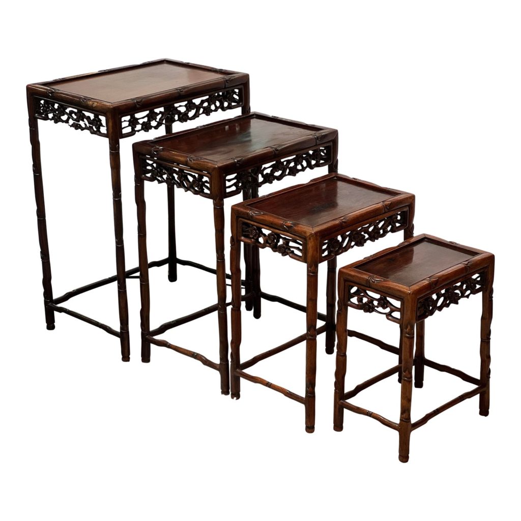 Antique Asian Rosewood Nesting Tables, a Set of 4 - Design Plus Gallery