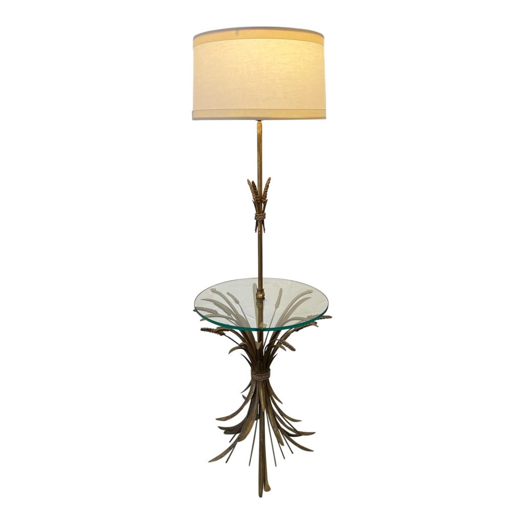Vintage Brass Wheat Sheath Lamp Table | Design Plus Gallery