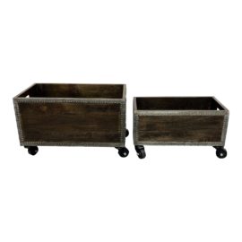 Restoration Hardware Industrial Rolling Storage Crates, a Pair - Design ...