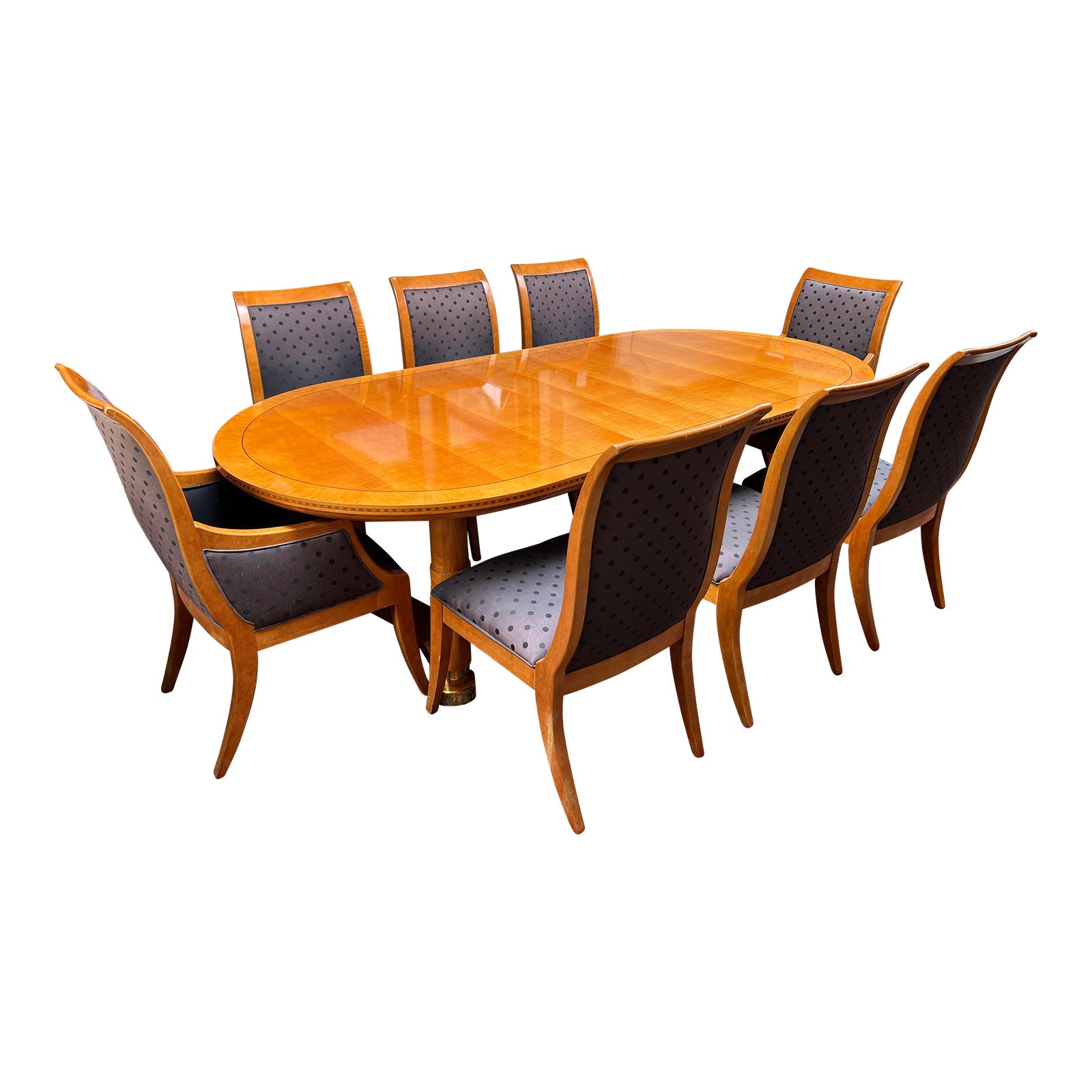 hickory-white-genesis-biedermeier-style-extension-dining-table-8-chairs ...