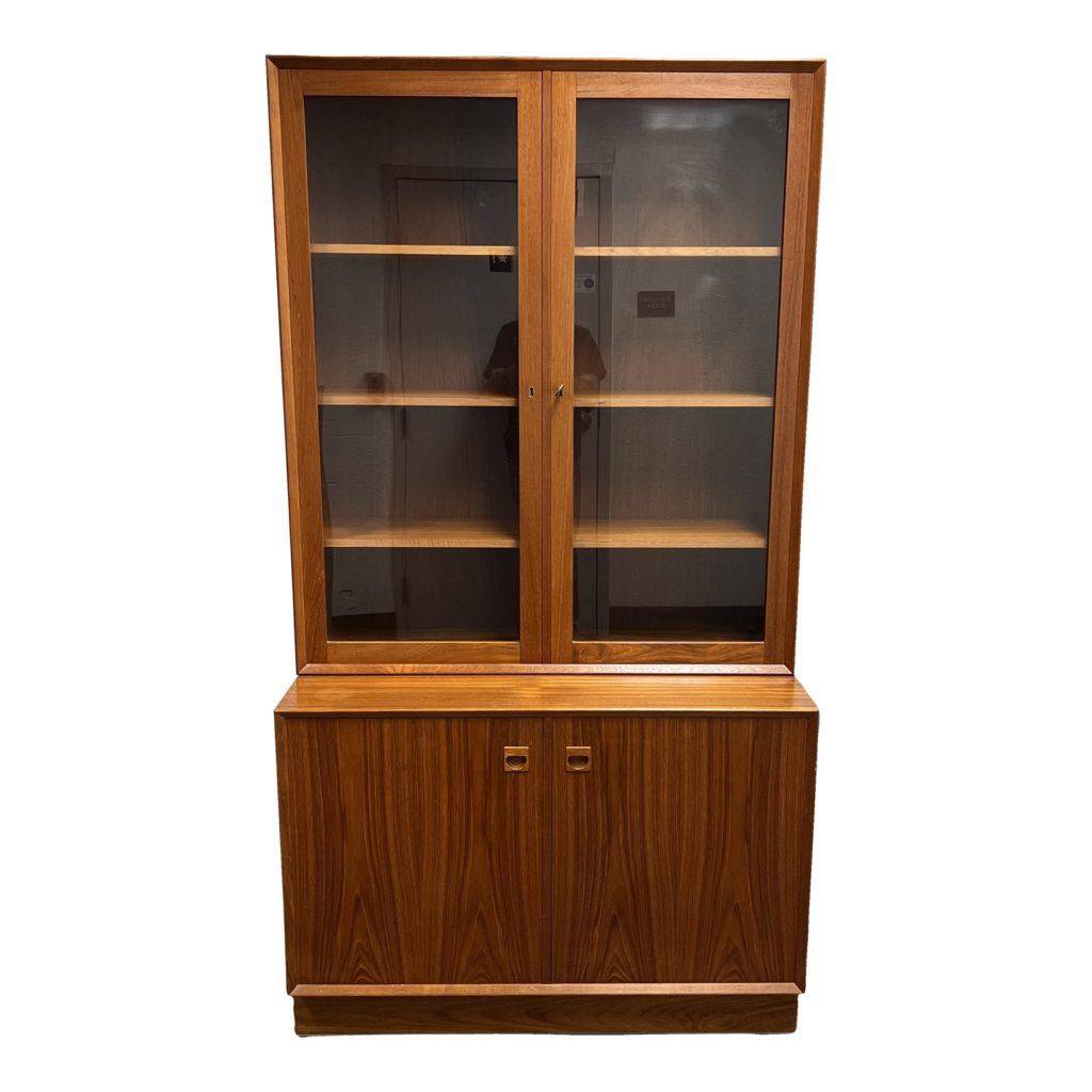 Mid 20th Century Two-Piece Lockable Display Cabinet - Design Plus Gallery