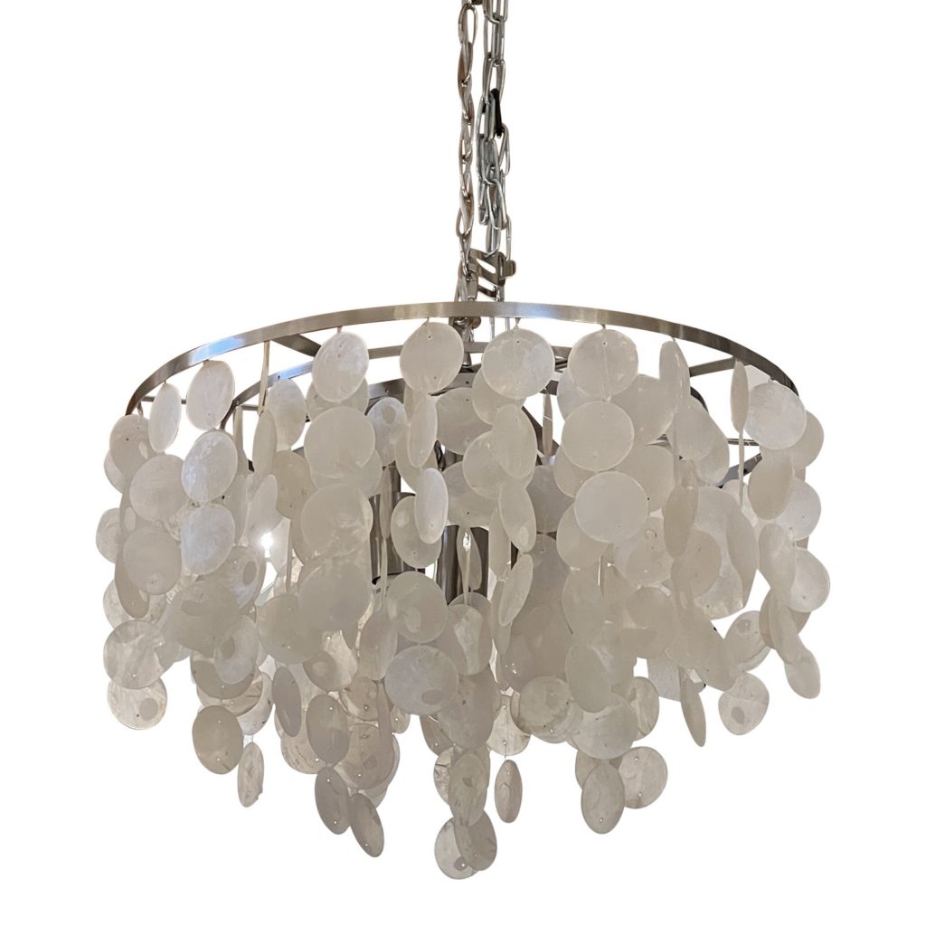 Cassel Coastal Capiz Chandelier - Design Plus Gallery