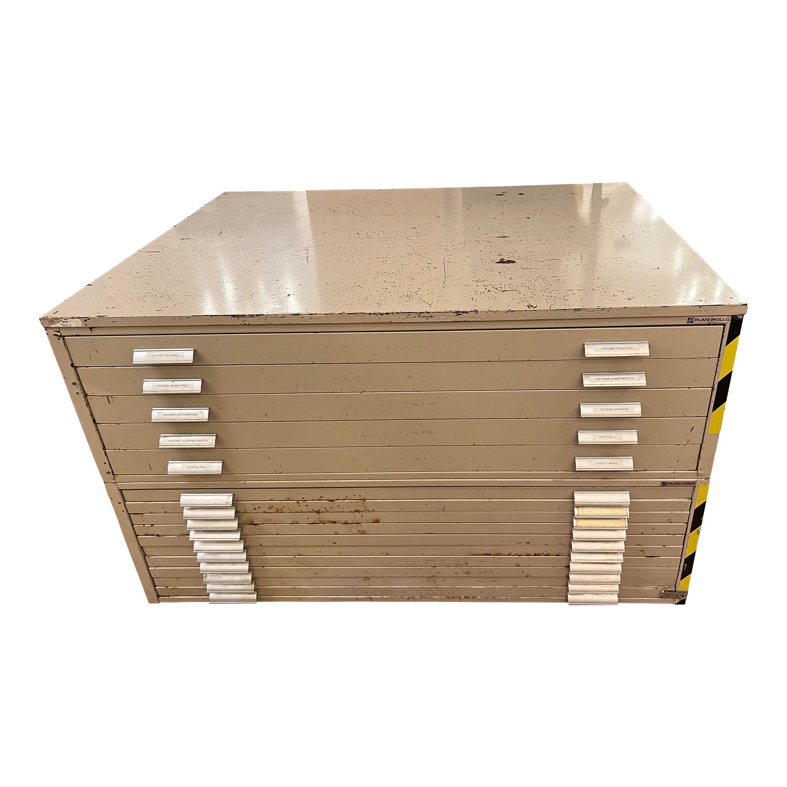 Vintage Two Piece Plan Hold 15 Drawer Flat File Metal Cabinet - Design ...