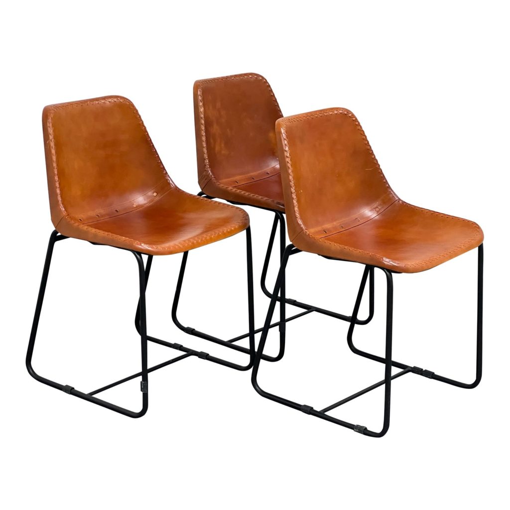 CB2 Roadhouse Saddle Leather Dining Chairs, Set of 3. Original Price ...