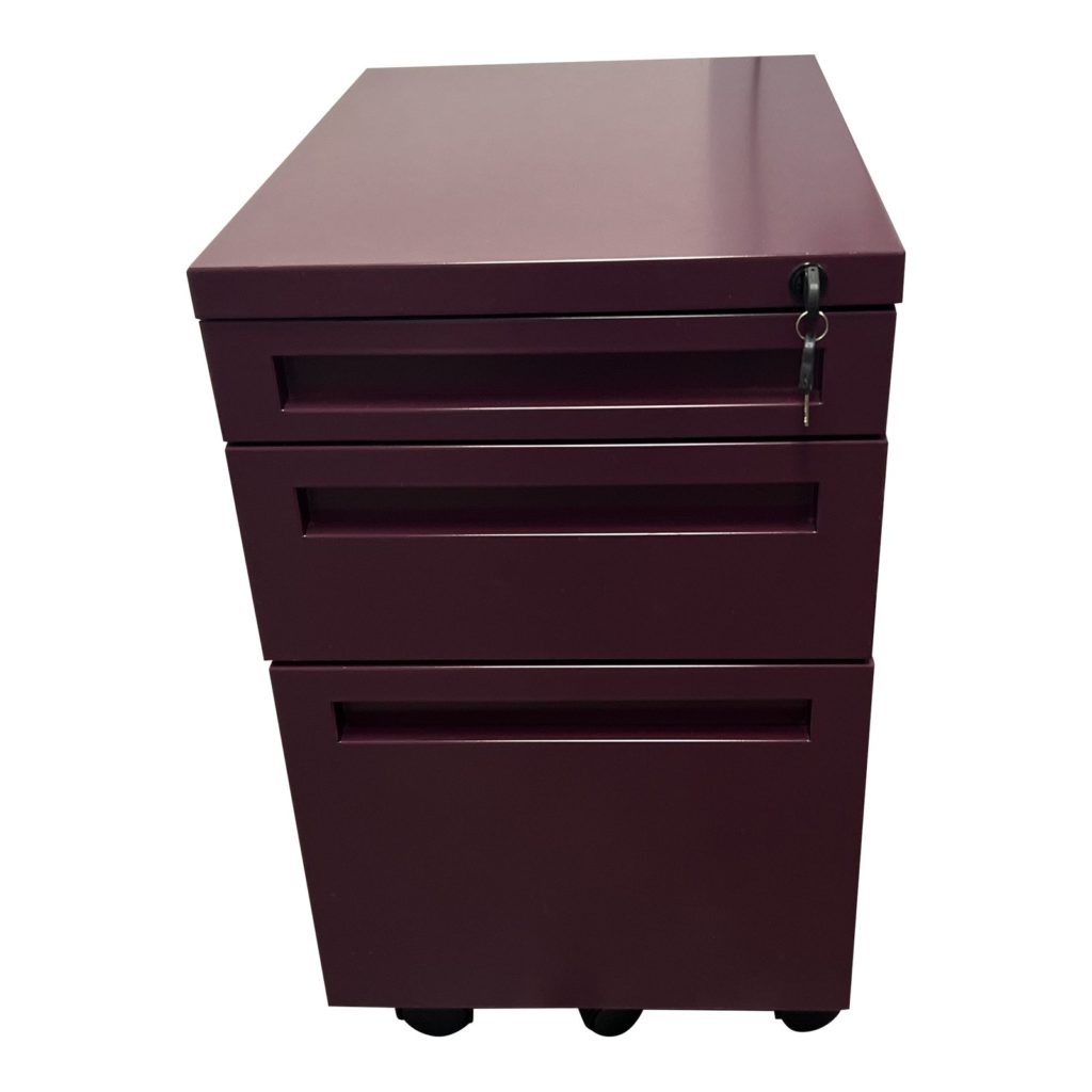 Haworth Mobile Box Box File Pedestal in Burgundy - Design Plus Gallery
