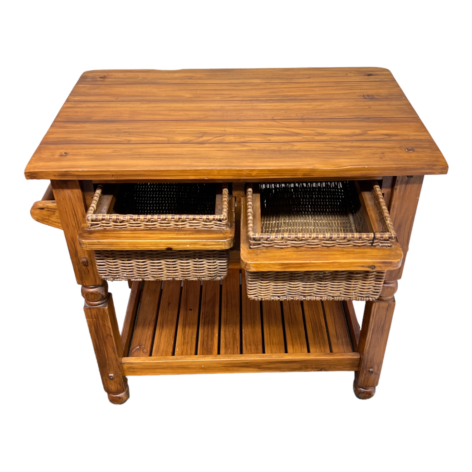 Java Craftsman Wood + Wicker Kitchen Island. Original Price: $500 ...