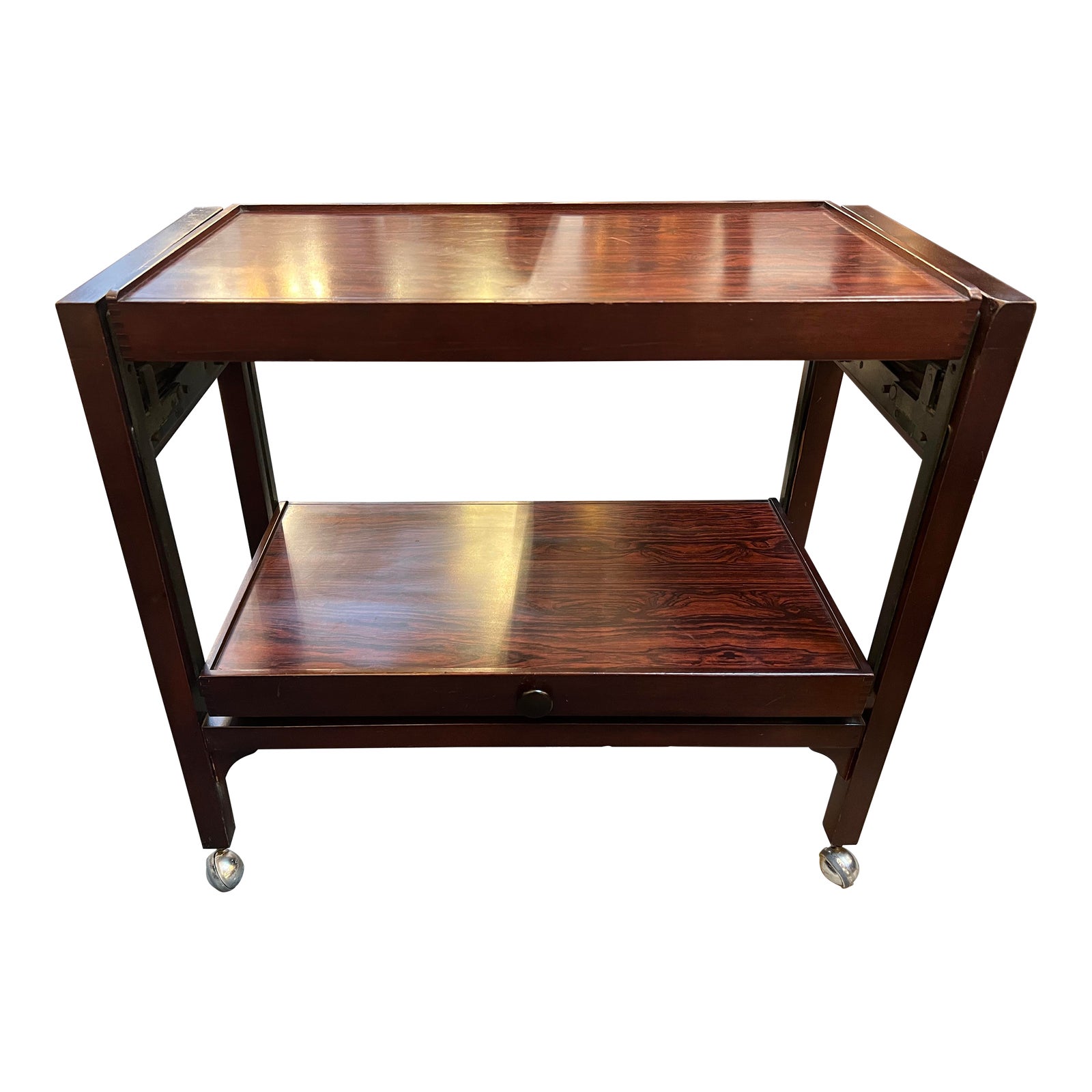 Vintage Rosewood Expanding Serving + Bar Cart | Design Plus Gallery Vintage Rosewood Expanding Serving + Bar Cart | Design Plus Gallery