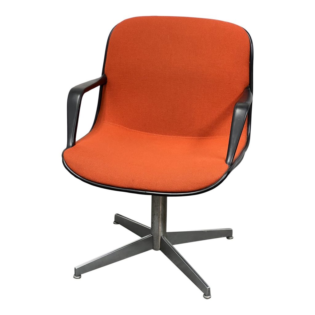 Jackson Pollock Style Swivel Office Desk Chair in Black and Orange ...