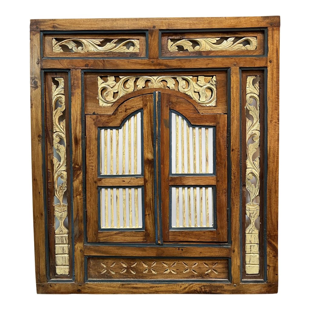 Vintage Indonesian Window Wall Mirror - Design Plus Gallery