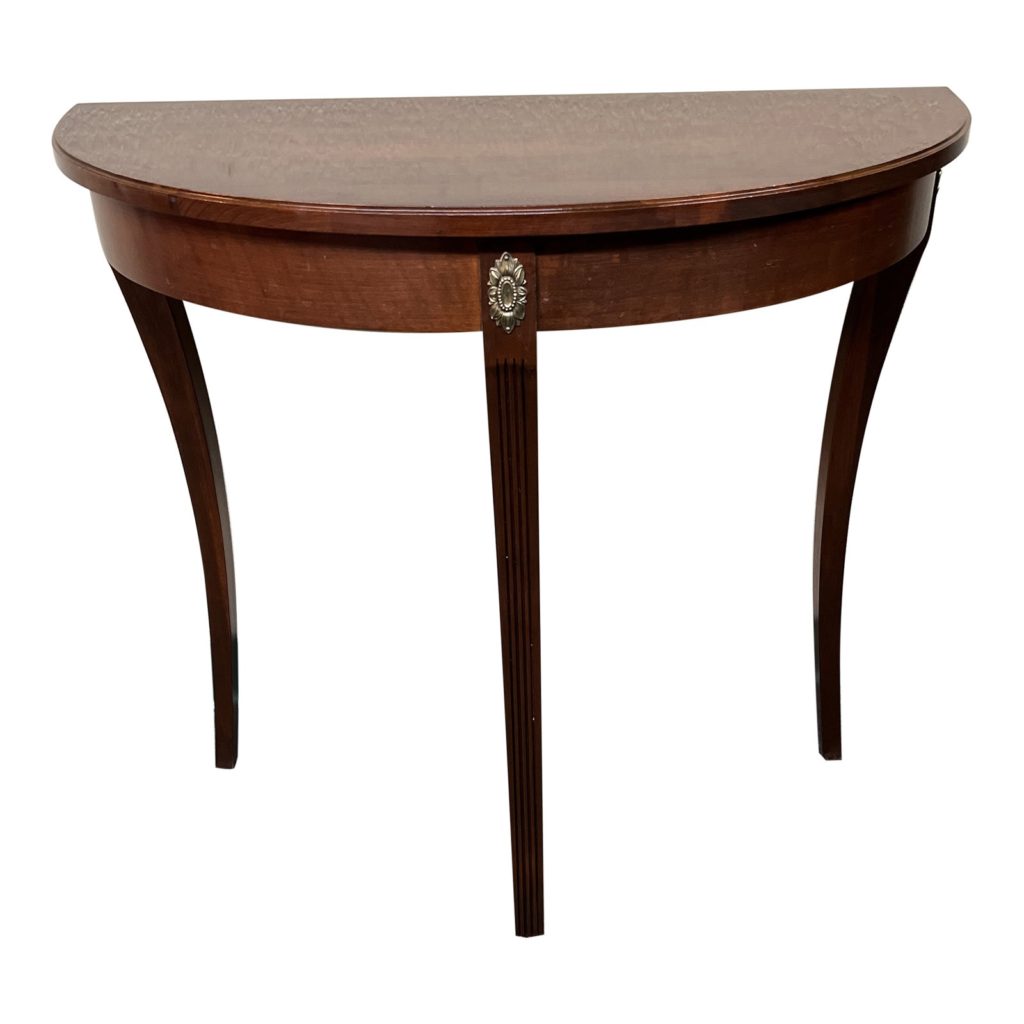 Ethan Allen Demilune Wood Console Table - Design Plus Gallery