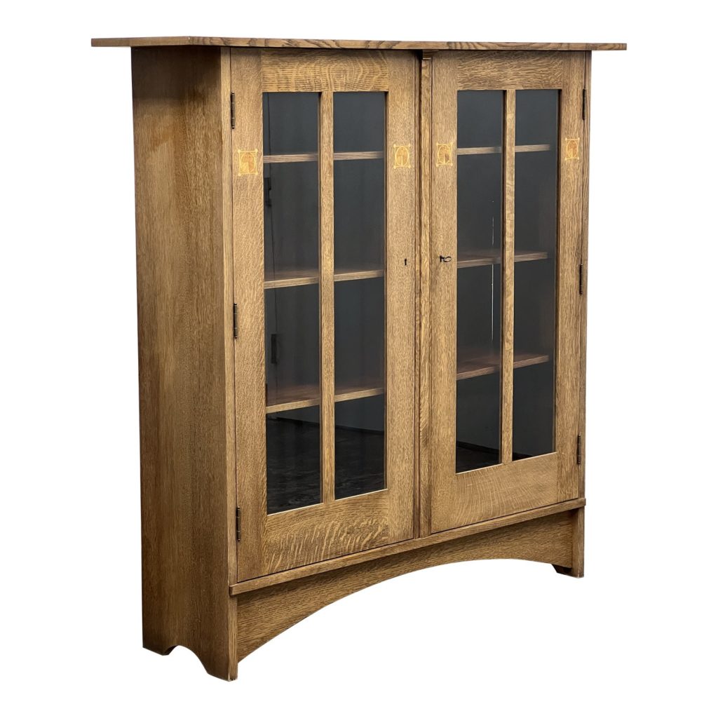 Stickley Furniture Harvey Ellis Bookcase With Wood Inlays; Style 89-706 - Design Plus Gallery