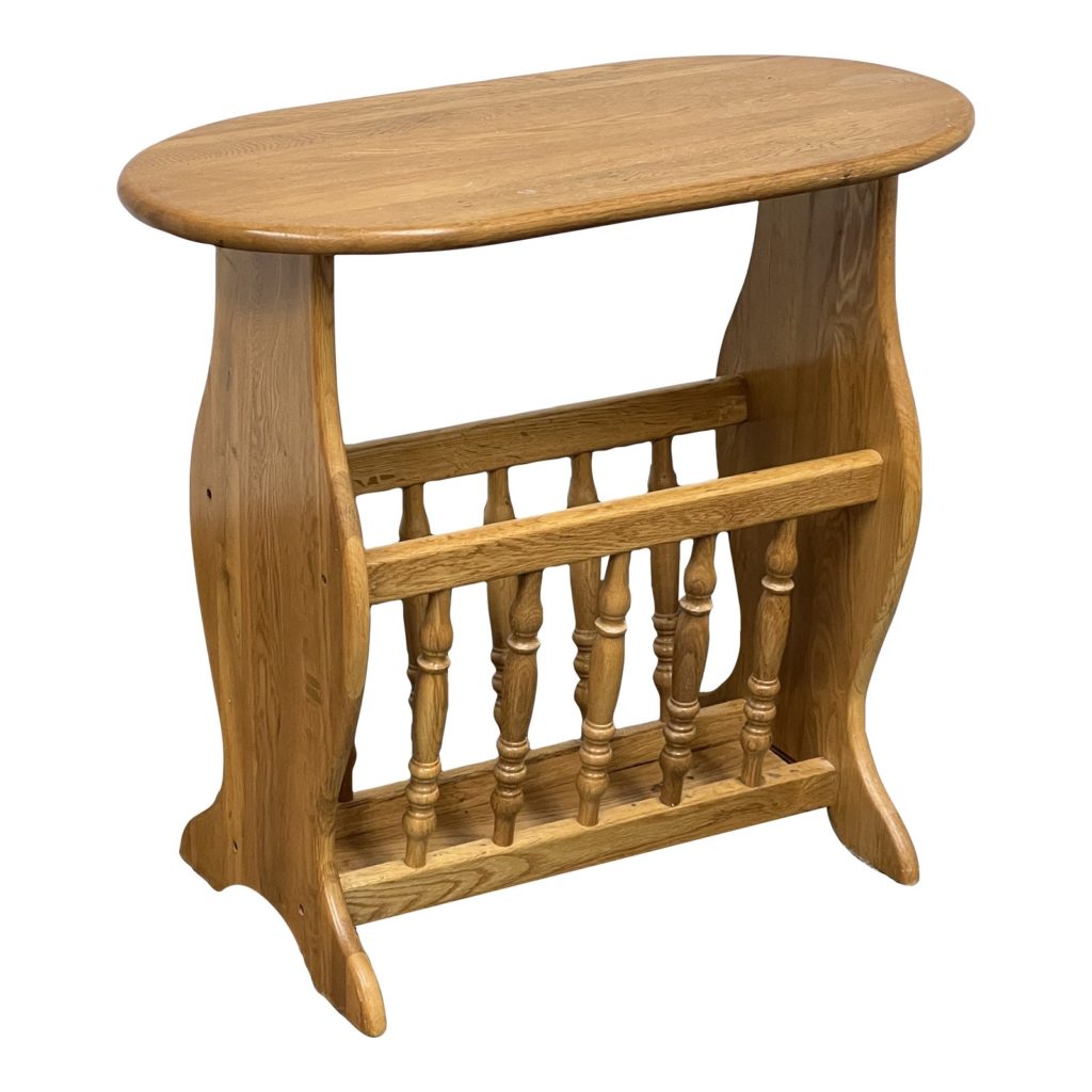 Oak Chairside Magazine Table - Design Plus Gallery