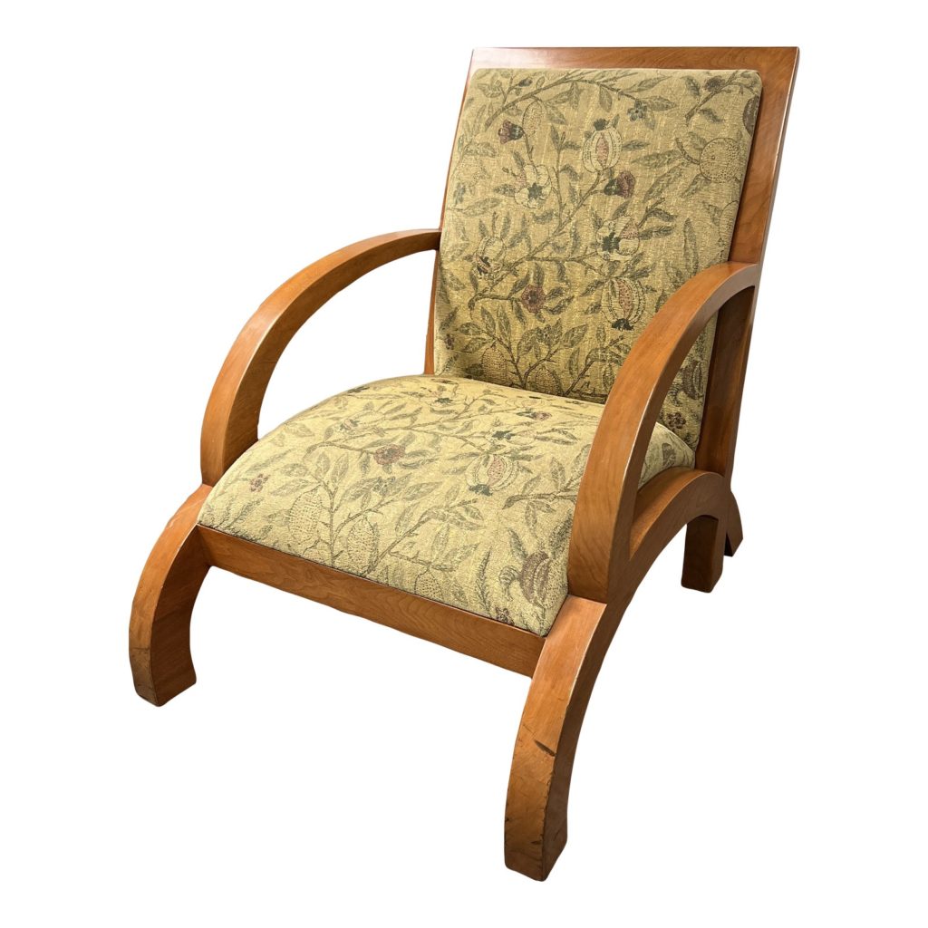 Post Modern Custom Design Floral Accented Lounge Arm Chair - Design ...