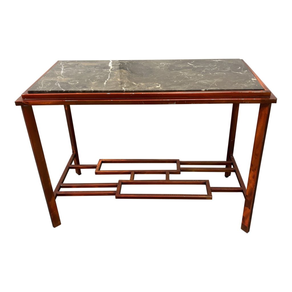 Custom Design Marble + Steel Side Table - Design Plus Gallery
