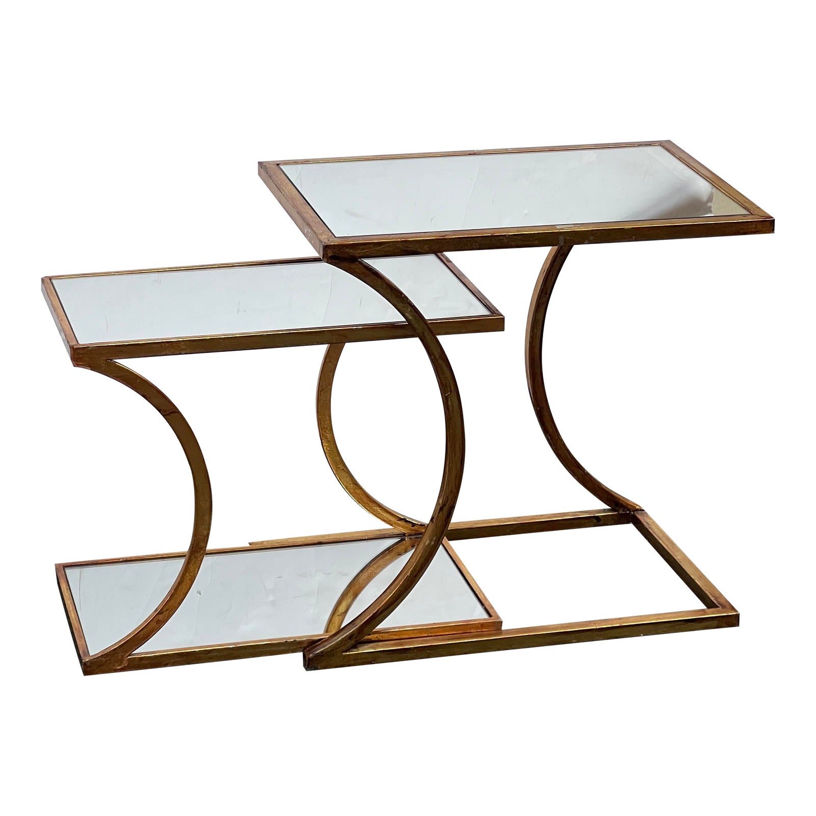 Sullivan Transitional Gilt + Mirror Two Piece Nesting Tables - Design ...