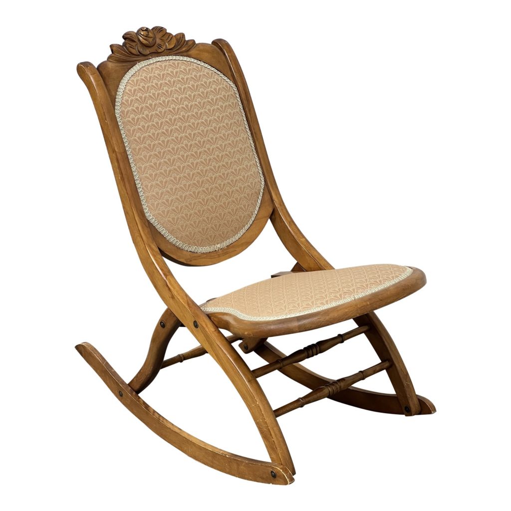 Victorian Collapsible Folding Side Rocking Chair - Design Plus Gallery