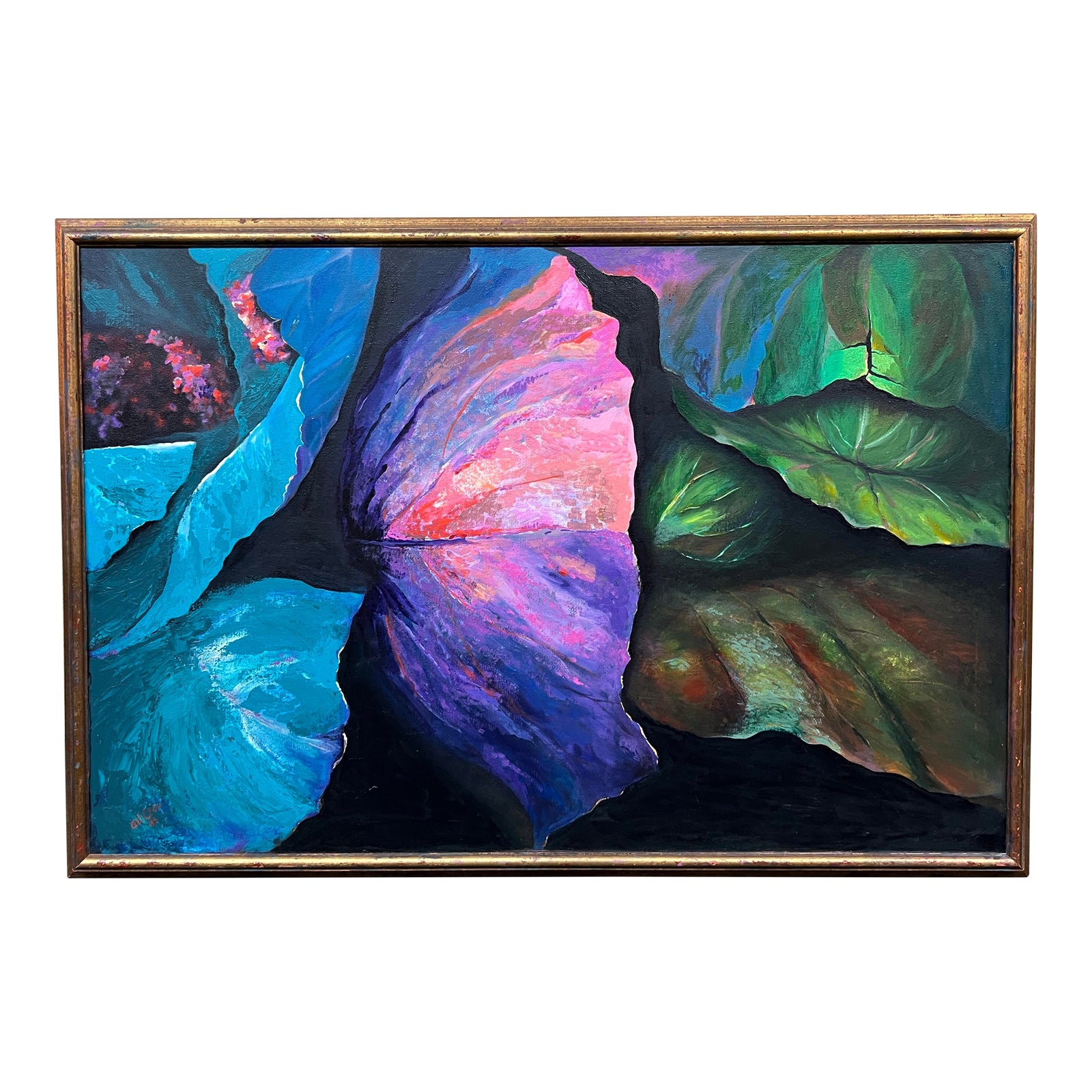 Luis Cea Petal and Leaves Mixed Media Original Painting - Design Plus ...