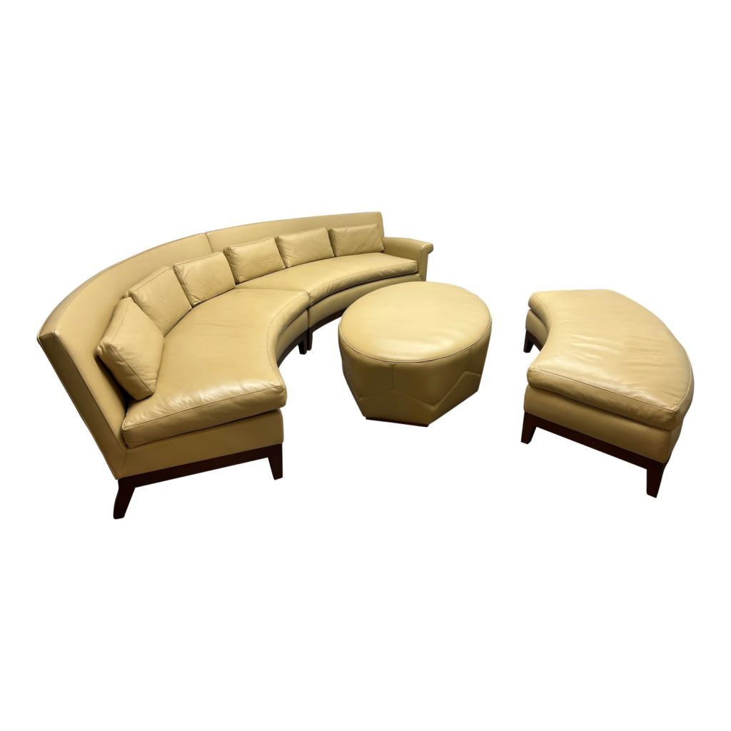 Ted Boerner Intermezzo Curved Modular Sofas + Ottoman, 4 Piece Set ...