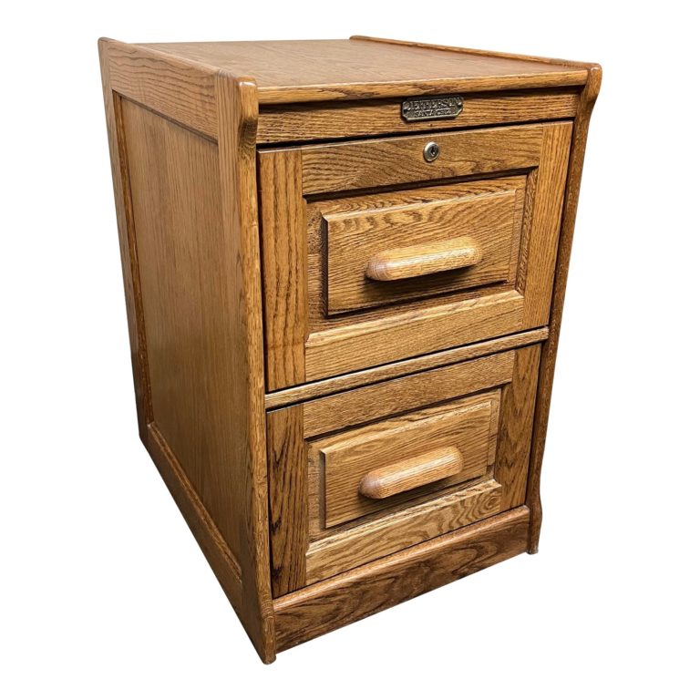 Jefferson Vintage Two Drawer Oak File Cabinet - Design Plus Gallery