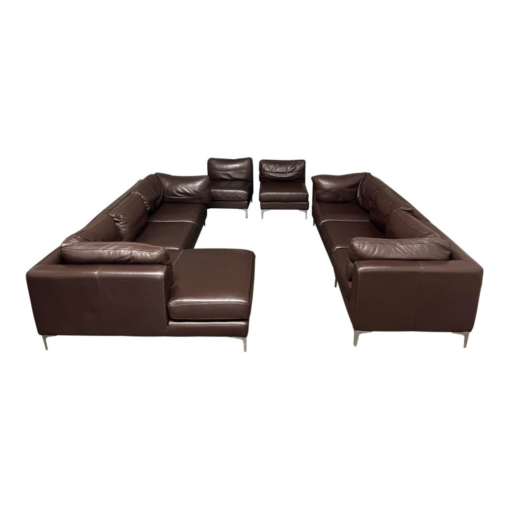 Design Within Reach Modular Brown Leather Sectional by American Leather ...