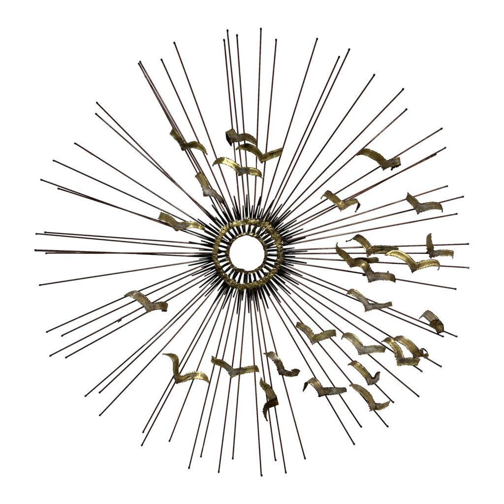 Curtis Jere "Birds in Flight" Metal Copper Wall Sculpture - Design Plus ...
