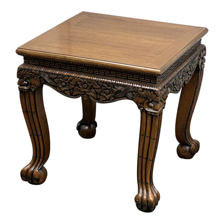 Sweet Home Furnishings Hand Carved Teak Wood Side Table From Thailand ...