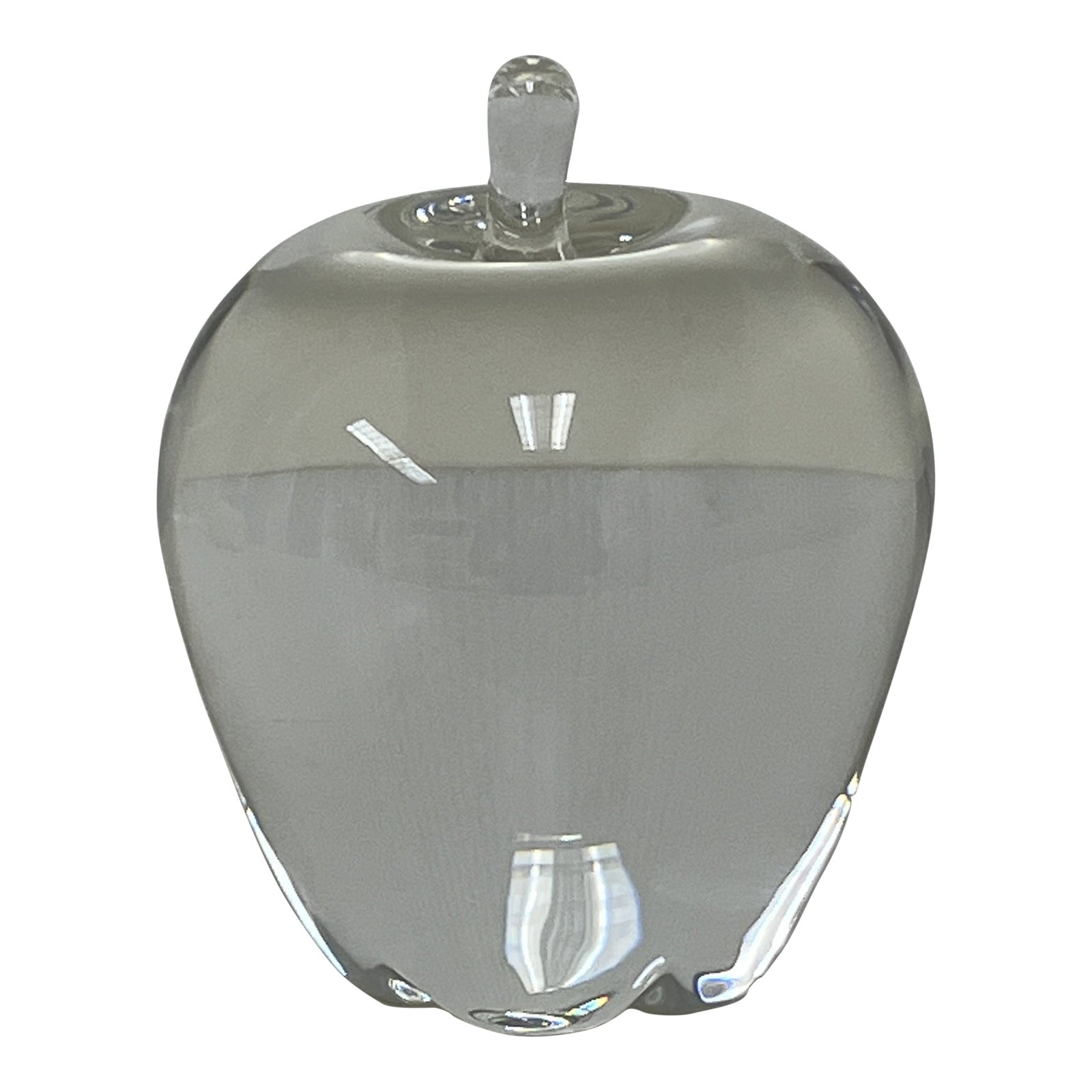 1990's Steuben Glass Crystal Apple - Design Plus Gallery