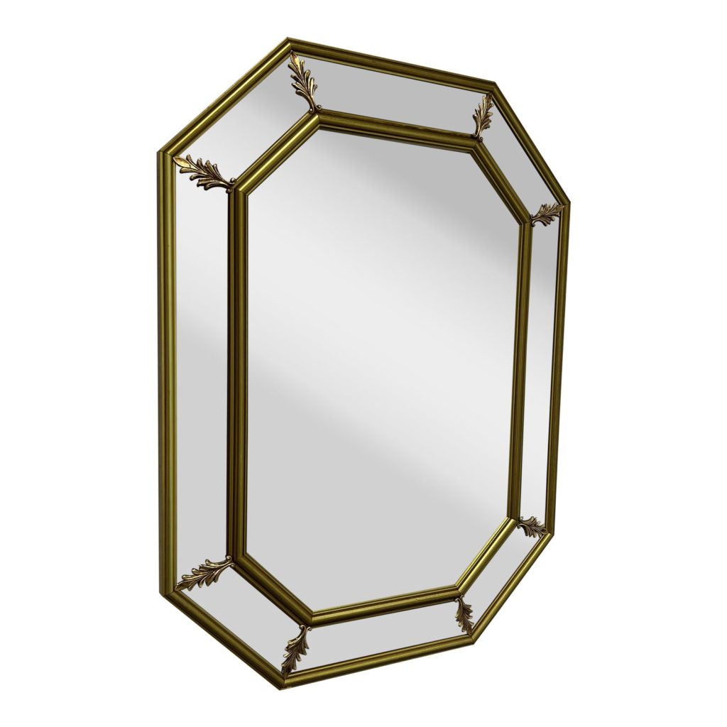Vintage Style Facet Cut Hollywood Regency Mirror - Design Plus Gallery